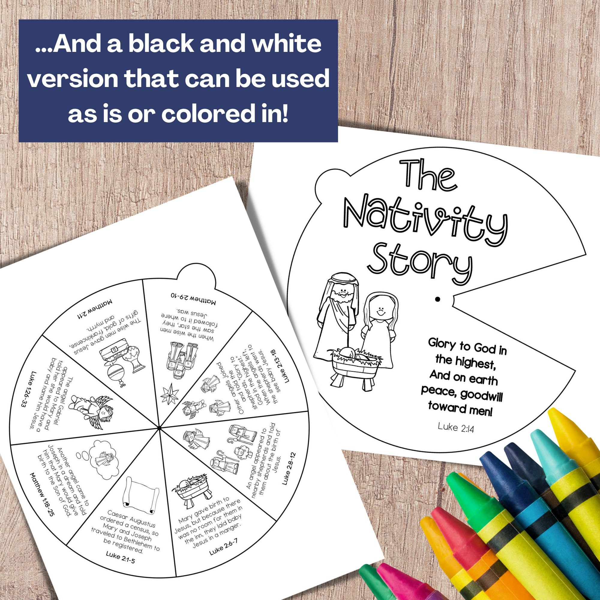 Nativity Story Wheel, Nativity Story Printable, Nativity Craft ...