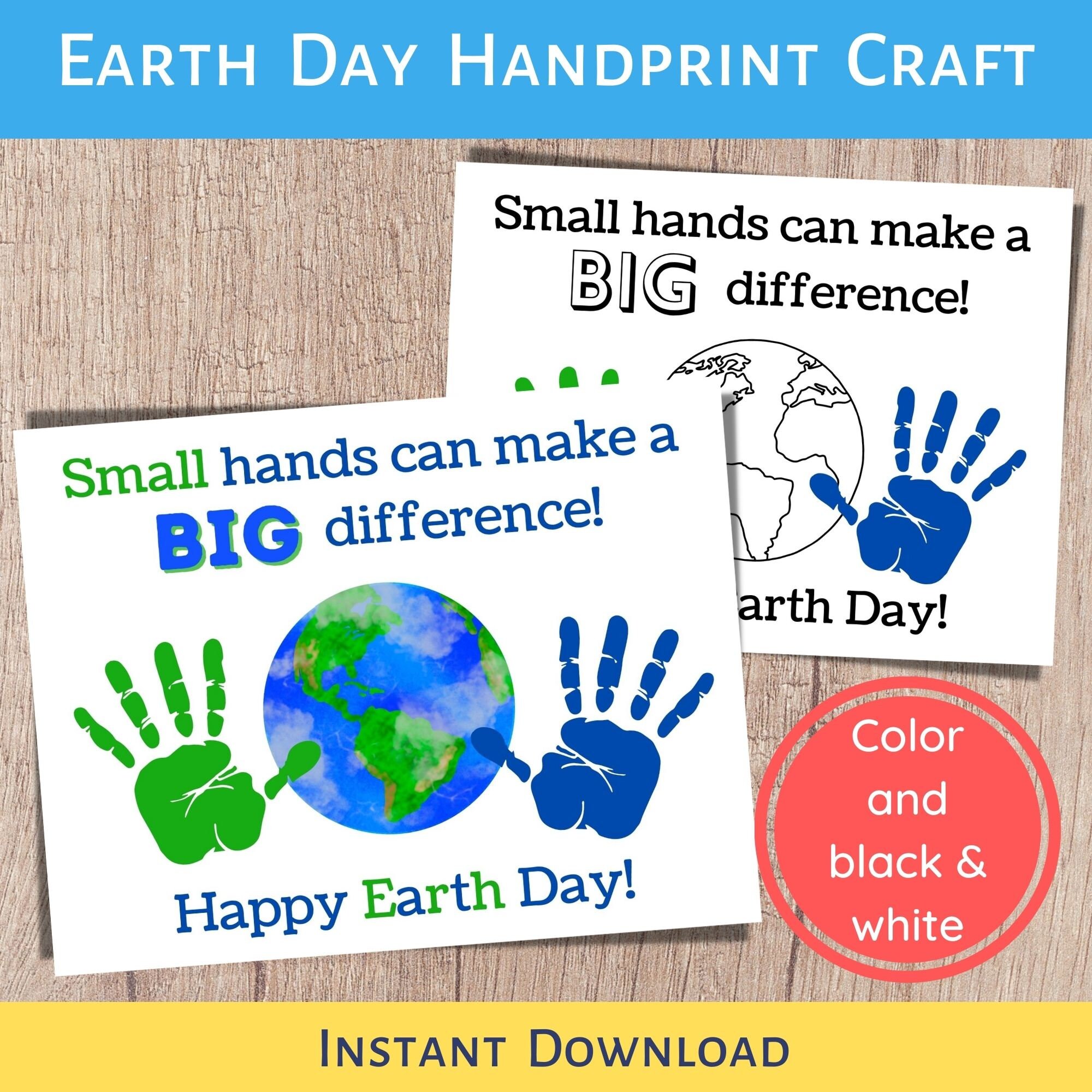 Earth Day Handprint, Earth Day Printable, Handprint Craft, Earth Day ...
