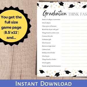 Think Fast Game, Graduation Games, Grad Party Games, Graduation Games ...