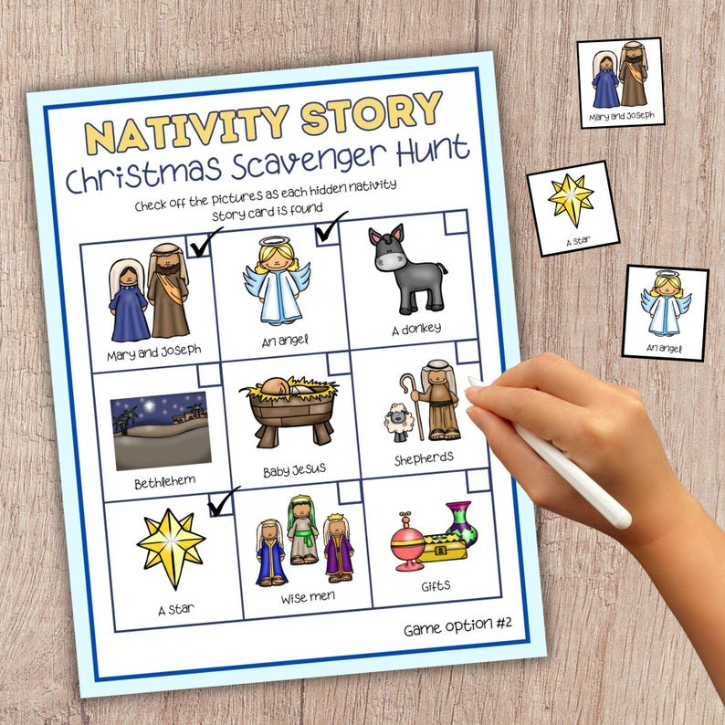 Nativity Scavenger Hunt, Christmas Scavenger Hunt, Hide and Seek Game ...