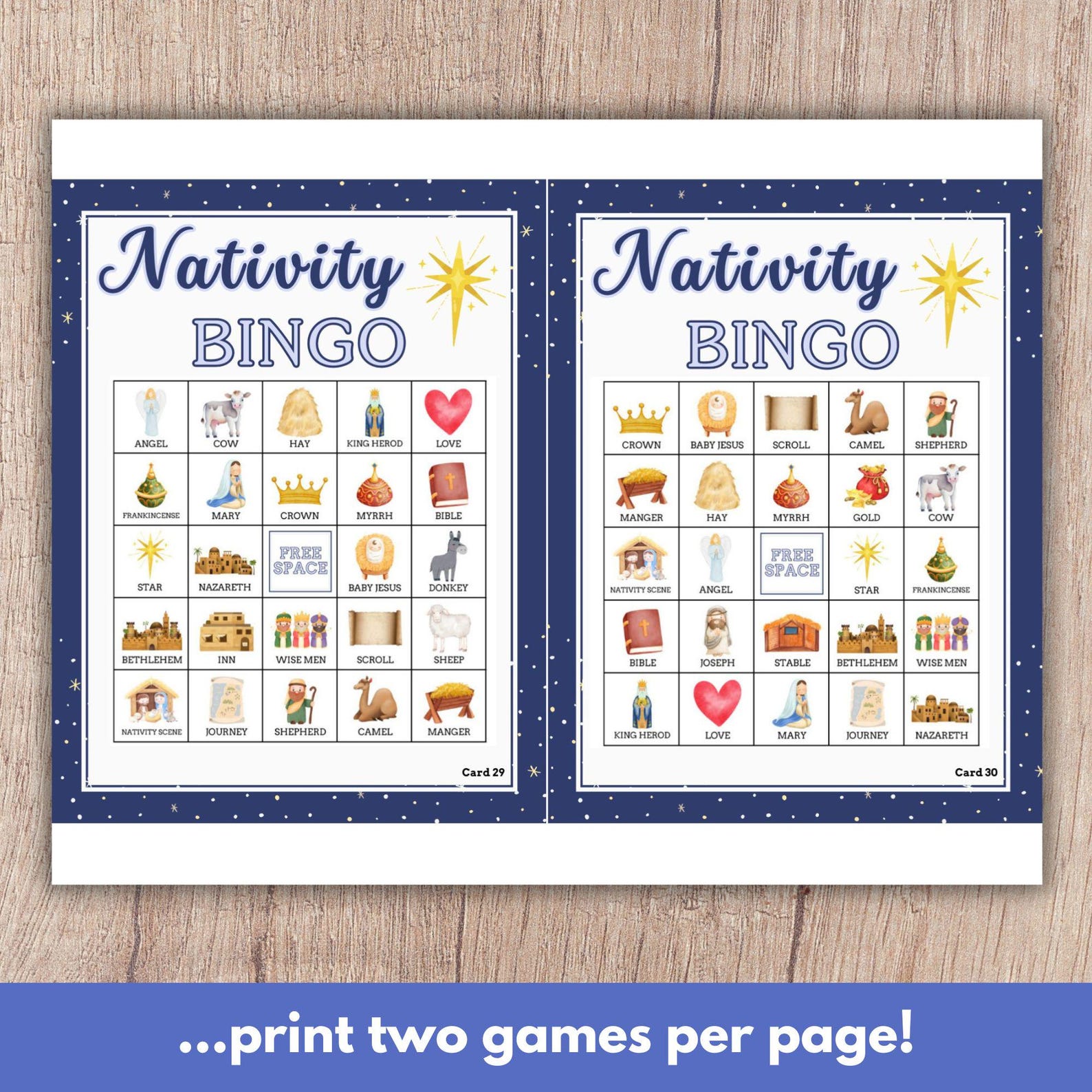 Nativity Bingo Game, Christmas Party Game, Christmas Bingo Game, Family ...