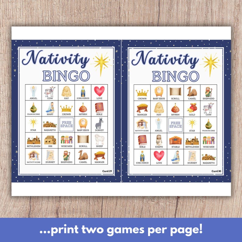 Nativity Bingo Game, Christmas Party Game, Christmas Bingo Game, Family ...