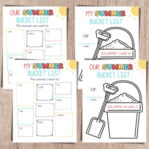 Summer Bucket List Printable, Kids Summer Activity, Summer Bucket List ...