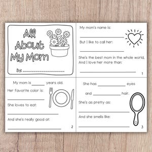 Mothers Day Mini Book, All About My Mom, Mothers Day Craft, Mothers Day ...