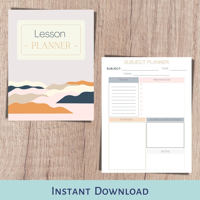 Lesson Plan Template, Homeschool Teacher Planner, Lesson Planner ...
