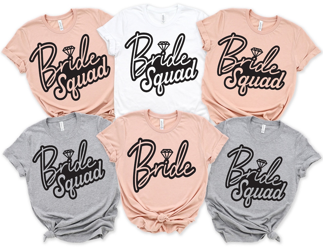 Bride And Bride Squad Iron On Transfer Decals Wedding Diy Bridal