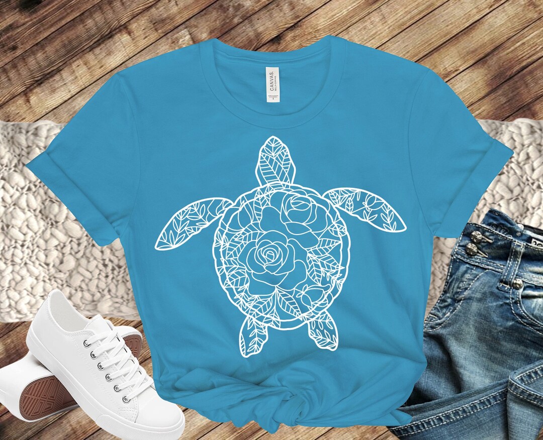 Sea Turtle Decal, Ready to Press Decal, Ocean Transfer Funny Decal, Sea Turtle Graphic Iron on ...