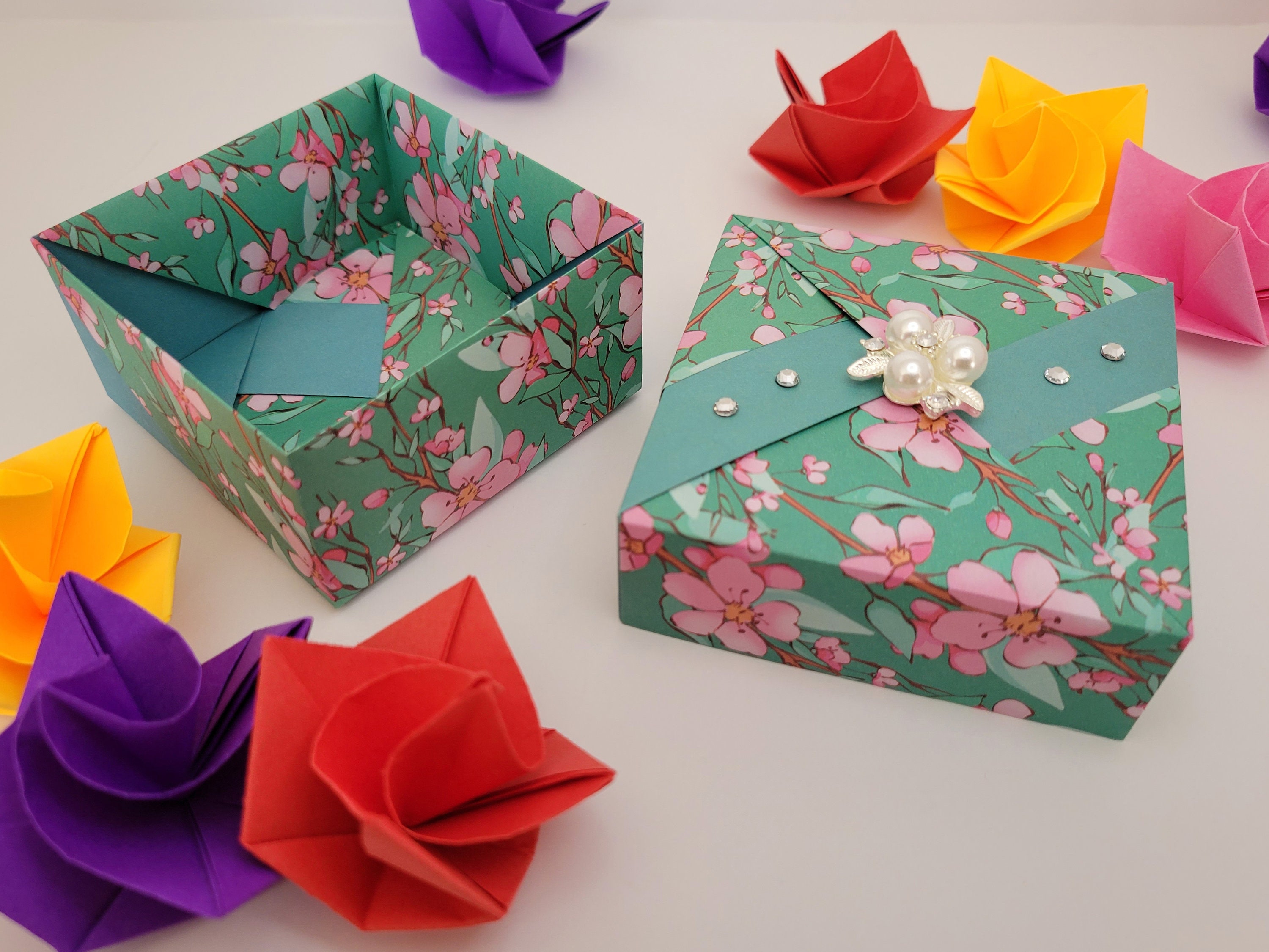 Decorated Origami Gift Box - Etsy