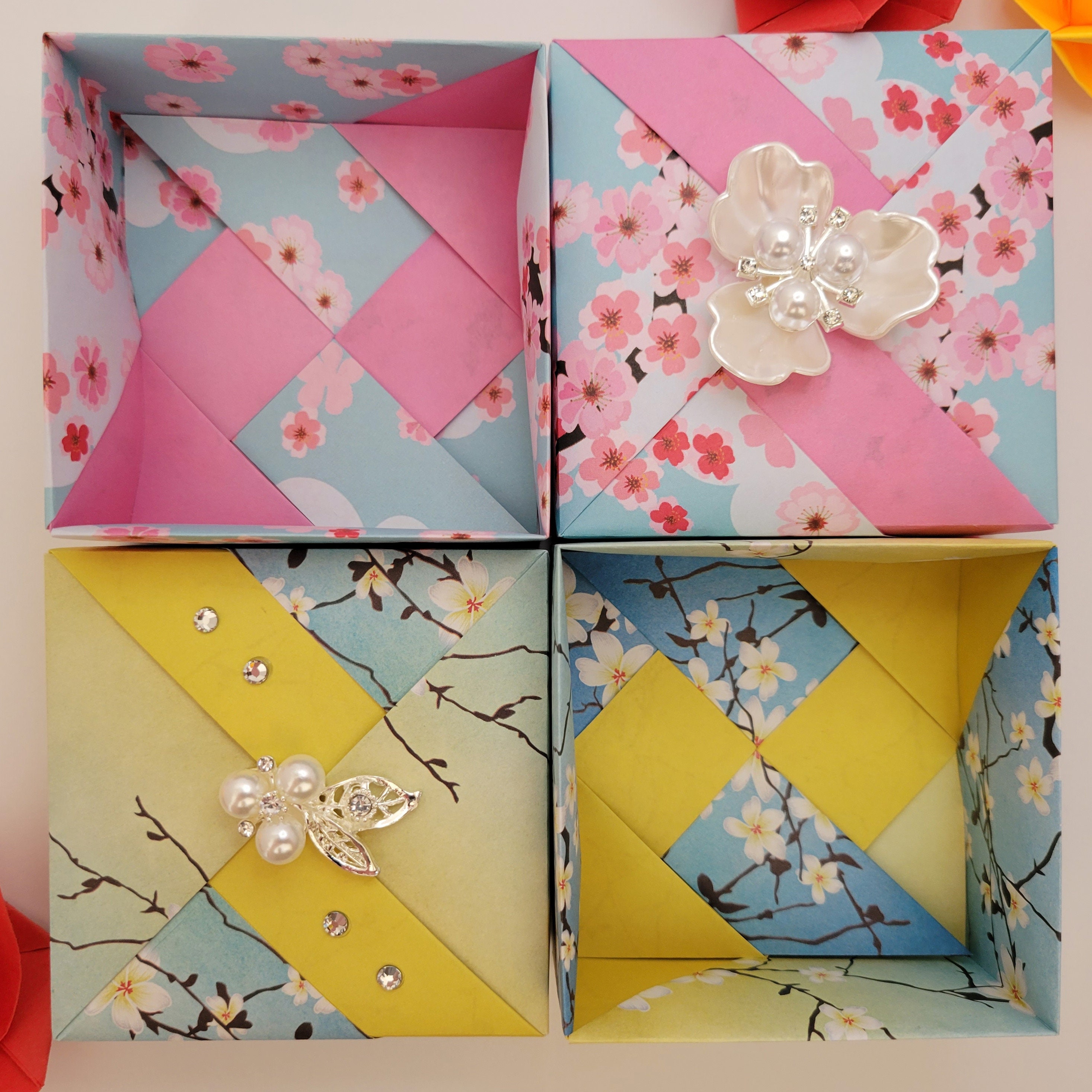 Decorated Origami Gift Box - Etsy