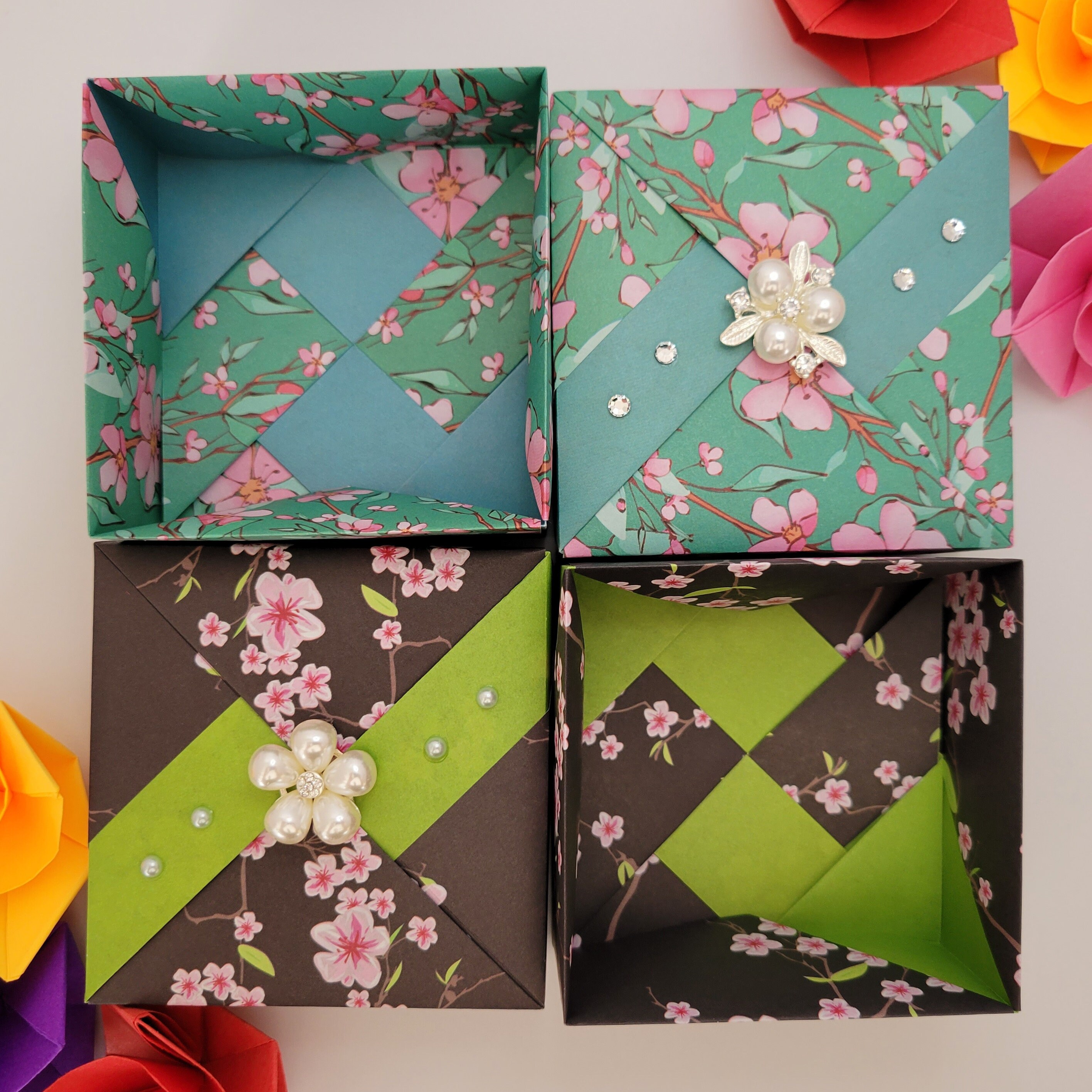Decorated Origami Gift Box - Etsy