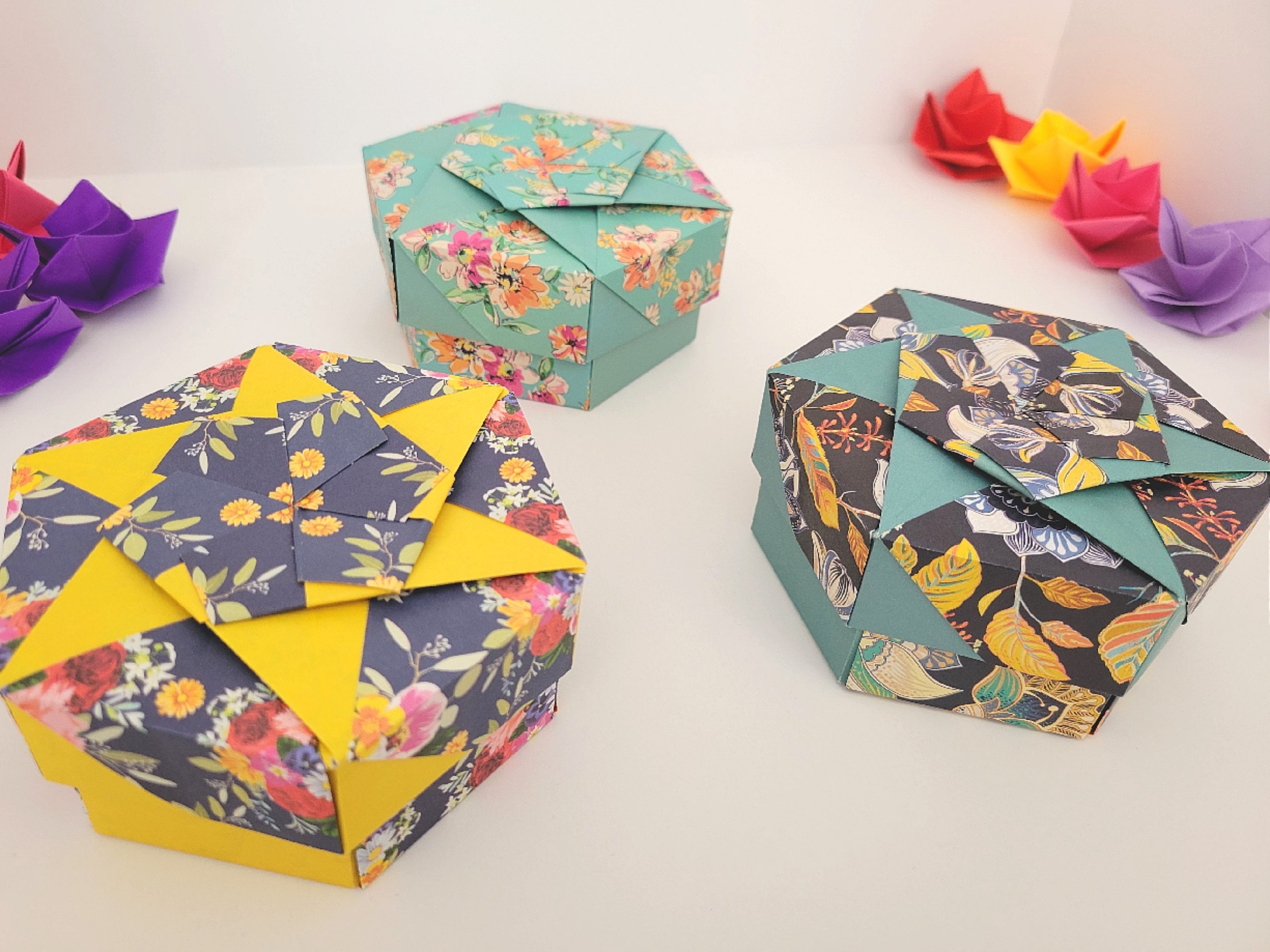 Floral Origami Gift Box - Etsy