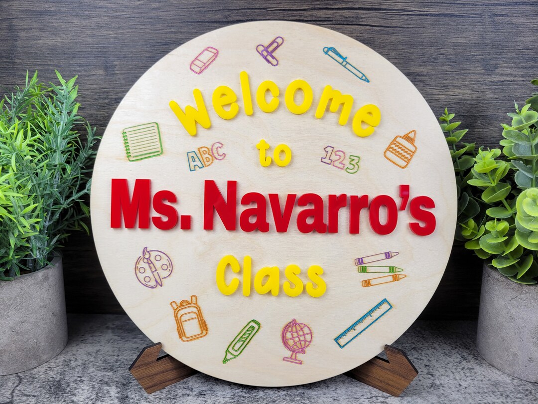 Personalized Teacher Door Sign, Classroom Décor, Teacher Appreciation ...