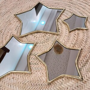 Set of 4 Handmade Brass Star Mirrors: Moroccan Nursery Decor - Etsy