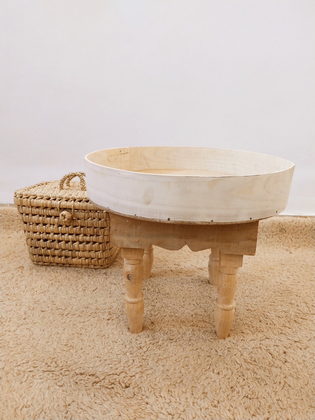 Berber Coffee Table in Natural Wood - Etsy