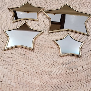 Set of 4 Handmade Brass Star Mirrors: Moroccan Nursery Decor - Etsy
