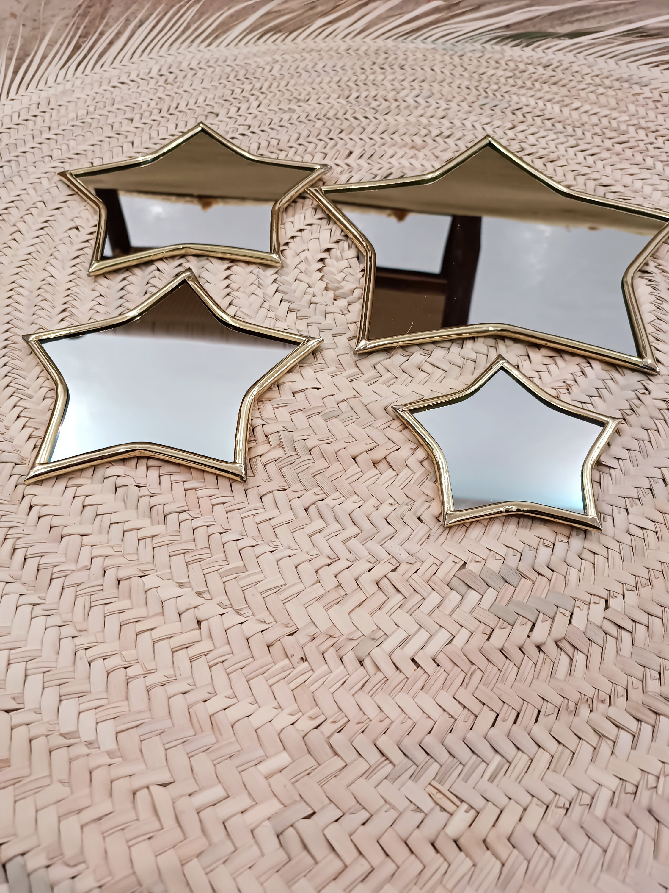 Set of 4 Handmade Brass Star Mirrors: Moroccan Nursery Decor - Etsy