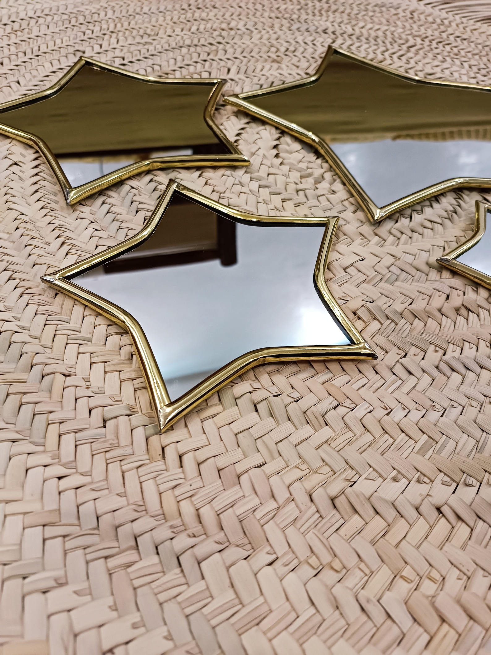 Set of 4 Handmade Brass Star Mirrors: Moroccan Nursery Decor - Etsy