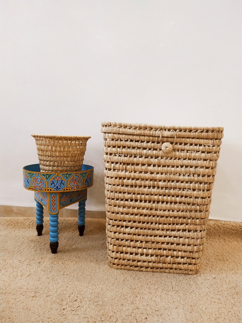 Baskets With Lid in Palm Leaf and Reed Toy Box Storage Box - Etsy