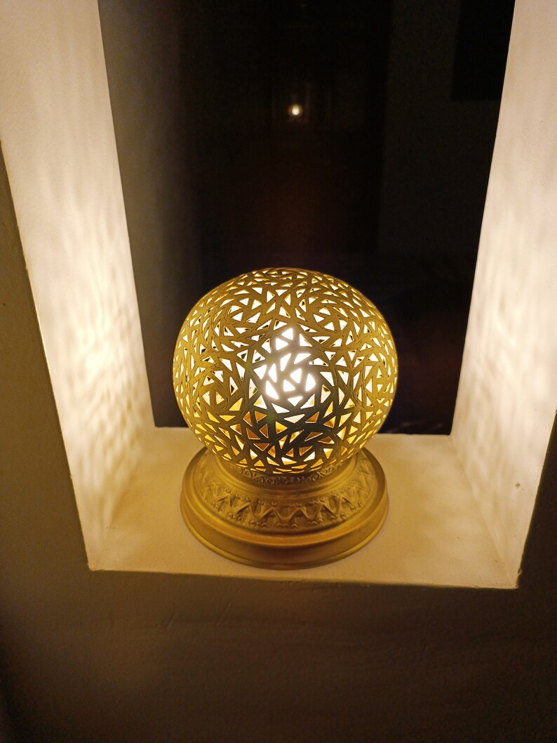 Brass Round Lamps Moroccan Table Lamp Handmade Lantern - Etsy