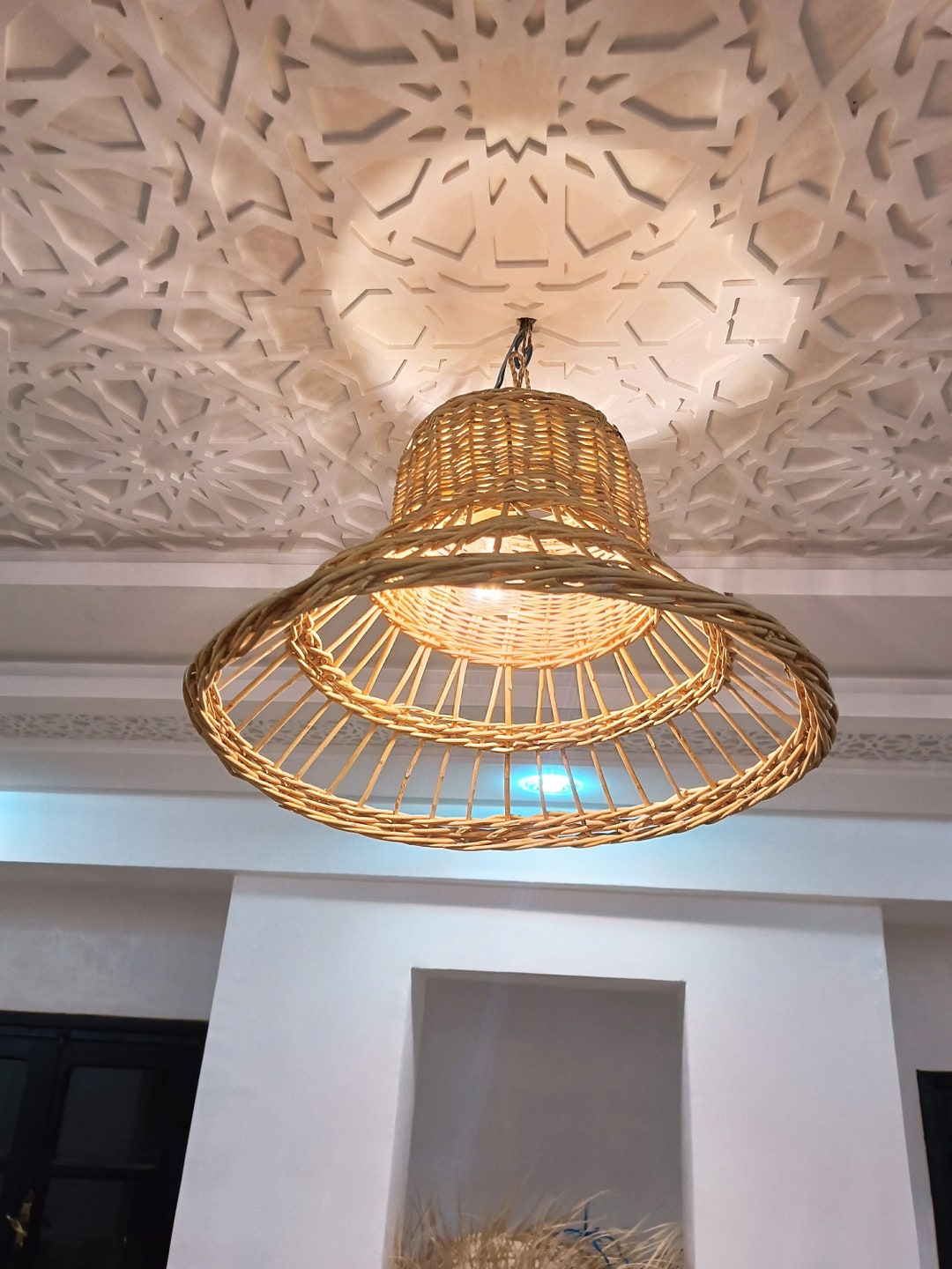 Rattan Lamp Natural Suspension, Lampshade Pendant Lamp Chandelier ...