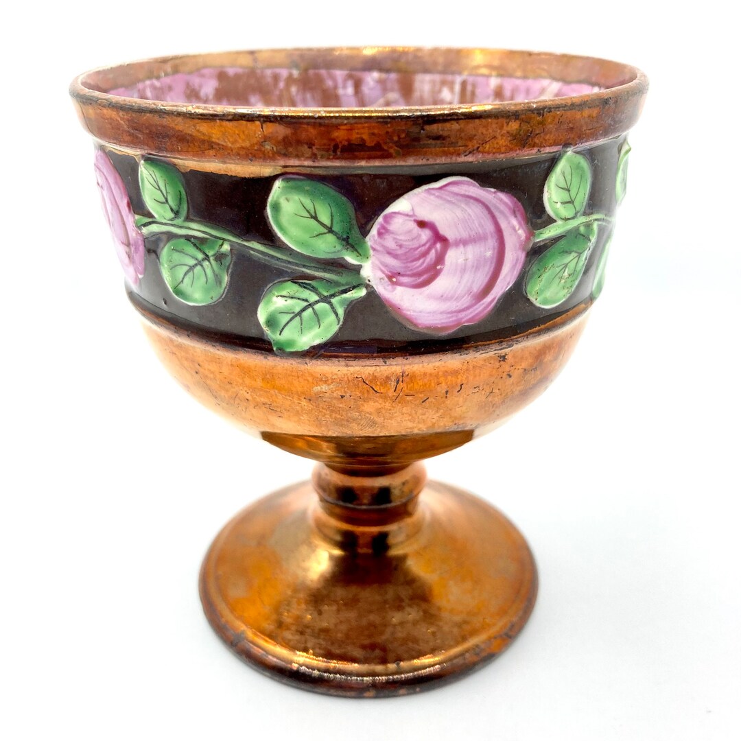 Antique Lusterware Goblet Staffordshire? England 1840-1850’s Enameled ...