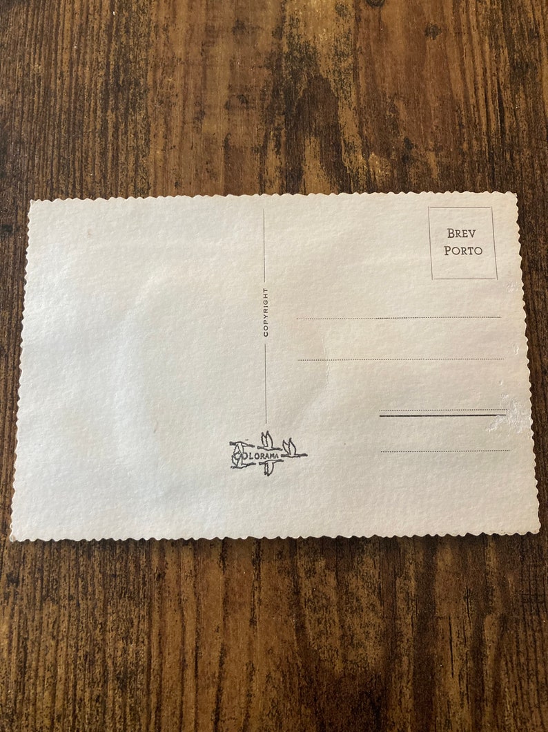Vintage Vtg 1950’s MCM Denmark Embroidered Postcard Artist Signed Elsi ...