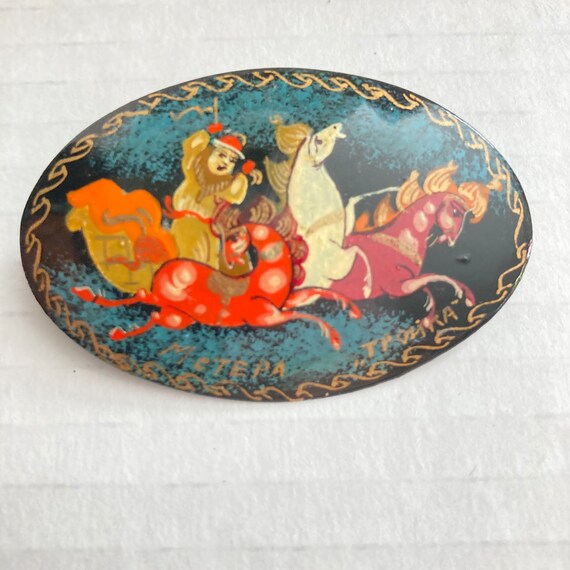 Vintage Russian Signed Hand Painted Signed Folk Art F… - Gem