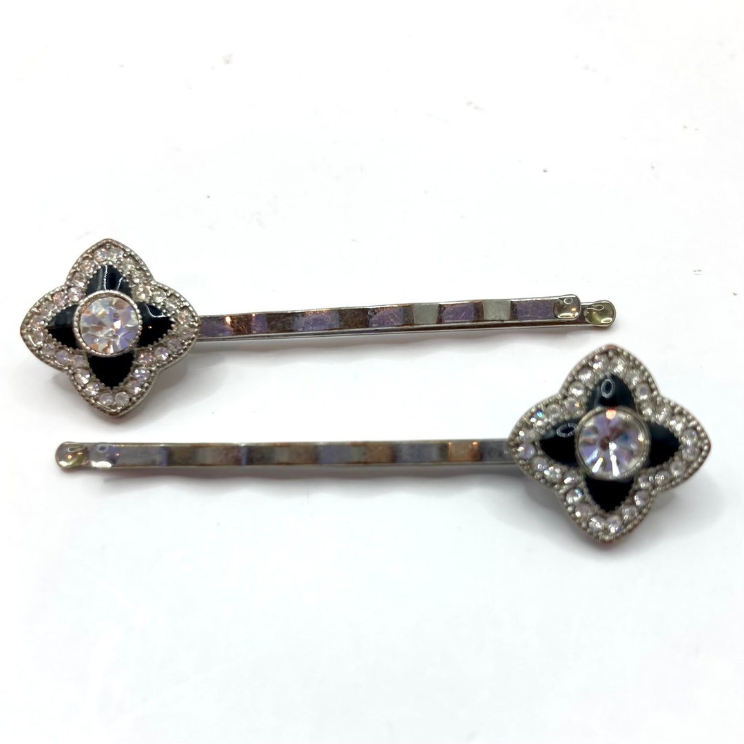 Vintage Vtg Art Deco Style Bobby Pins Hair Clips Black & White - Etsy