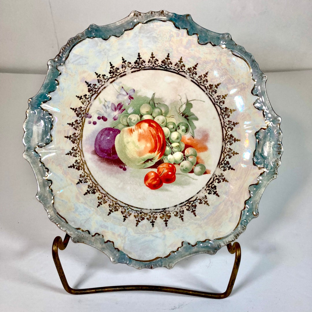 Antique Clarus Ware Lusterware Side Luncheon Plate Dish 8 Fruit Grapes ...