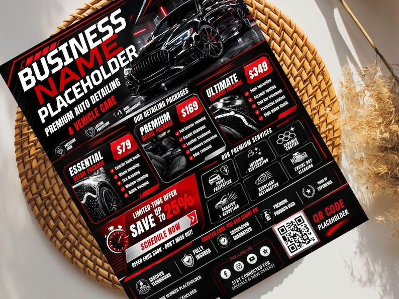 Car Detailing Flyer Template, Car Wash Business, Auto Detail Service ...