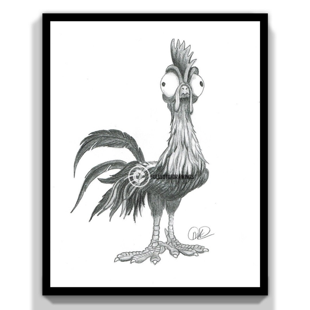 Confused Rooster Print, Graphite Pencil Drawing (8.5x11) - Etsy