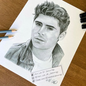 Zac Efron Professional Print Handmade Gifts Wall Art Decor Pencil ...