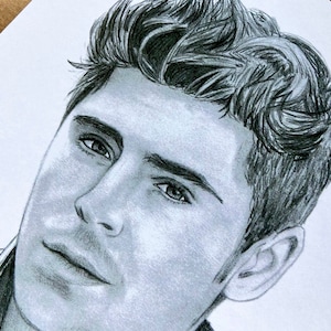 Zac Efron Professional Print Handmade Gifts Wall Art Decor Pencil ...