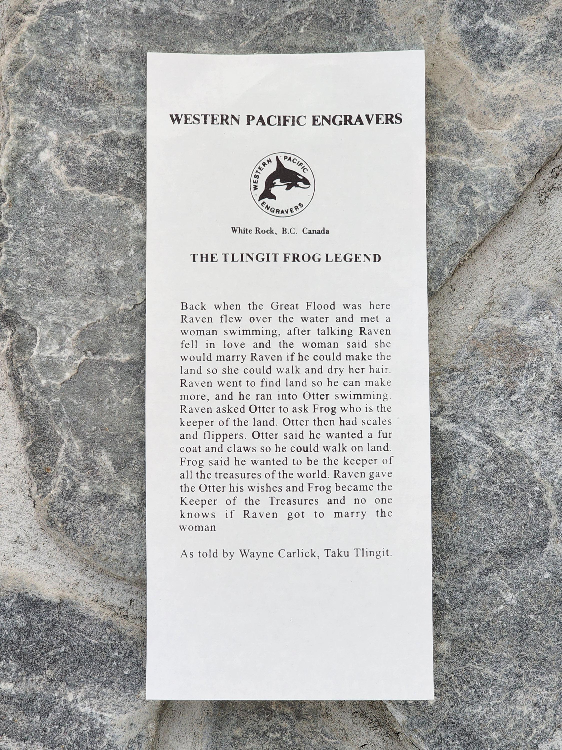 Original First Nations "tlinget Frog Story" Contemporary Haida Pacific ...