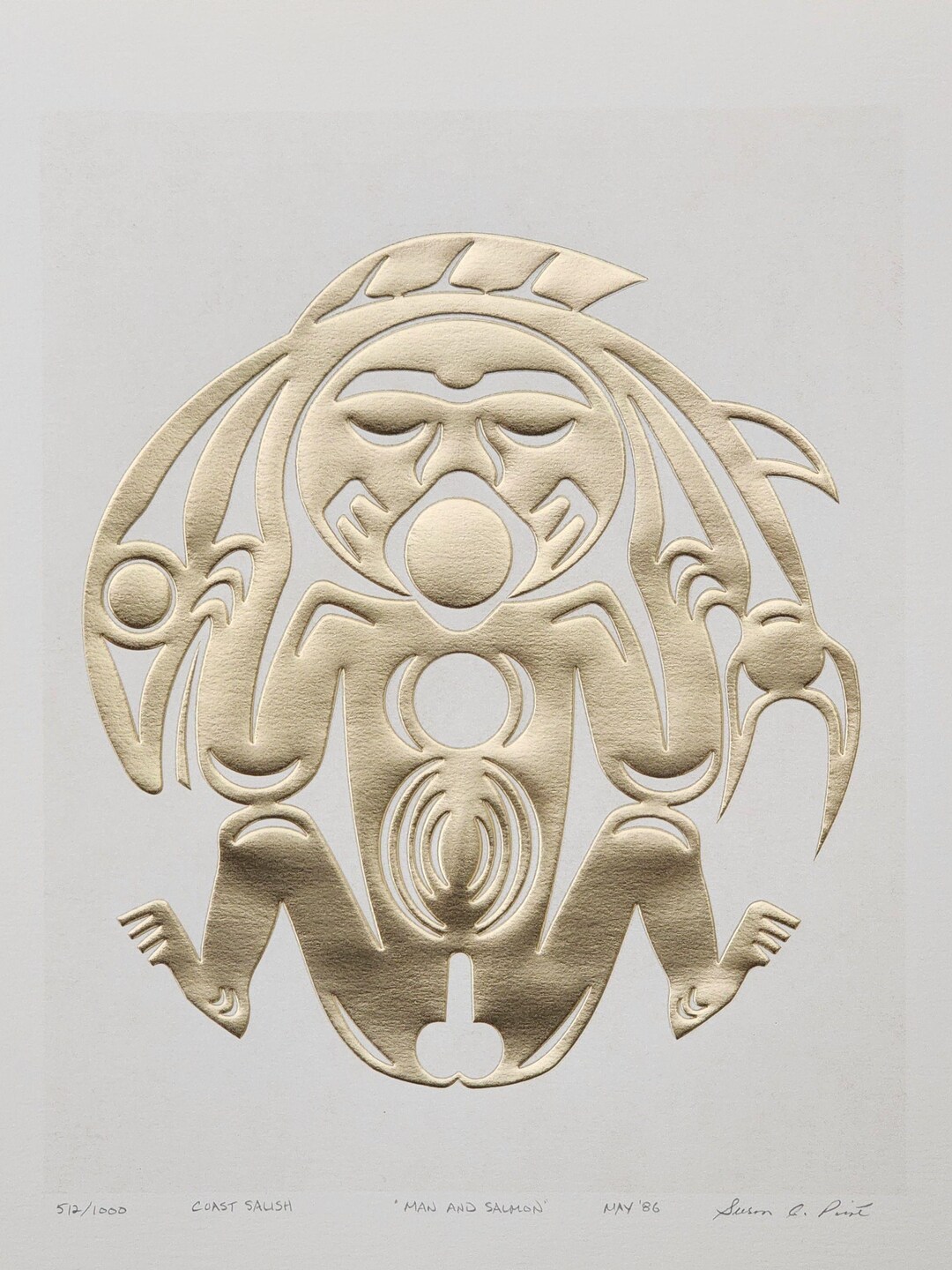 Original First Nations "man With Salmon" Contemporary Haida Pacific ...