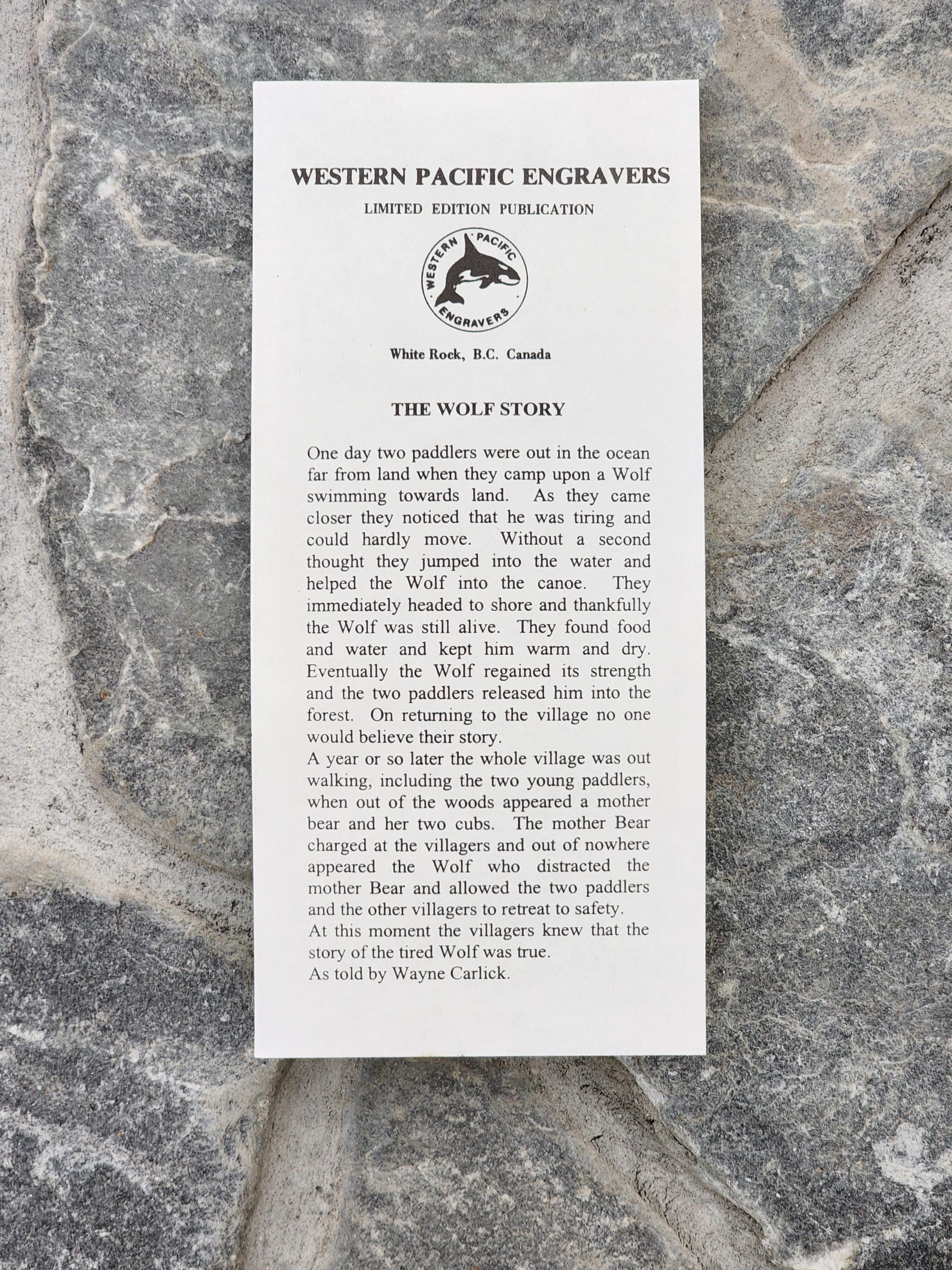 Original First Nations "wolf Story" Contemporary Haida Pacific West ...