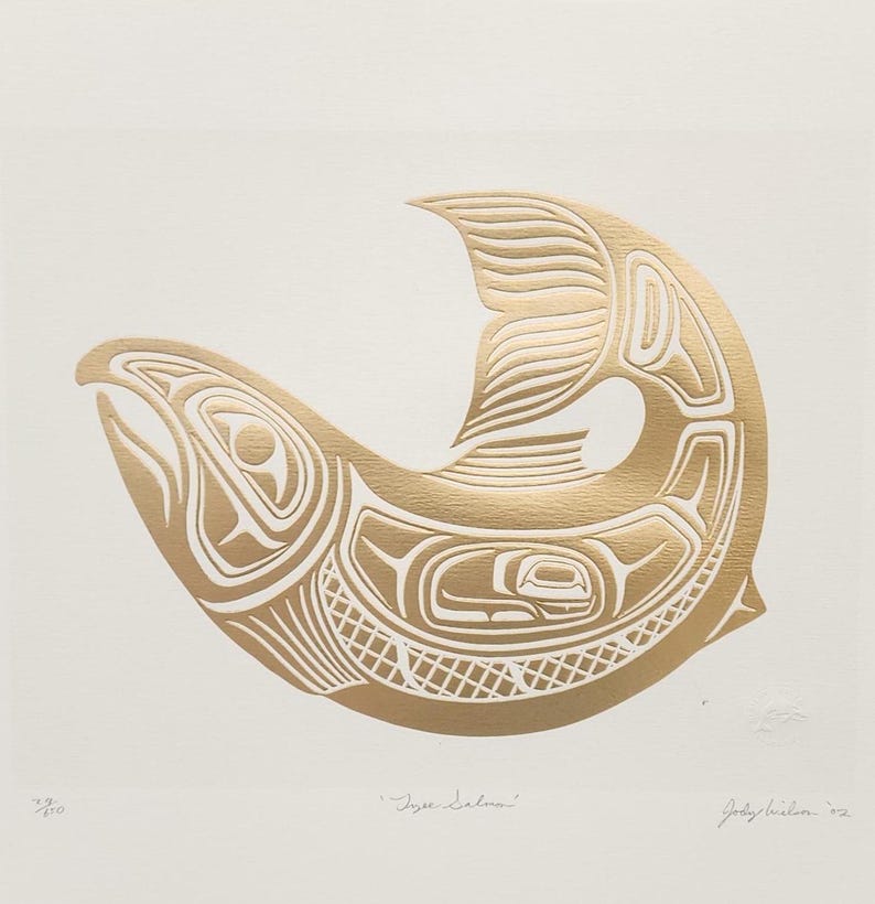 Original First Nations "tyee Salmon" Contemporary Haida Pacific West ...