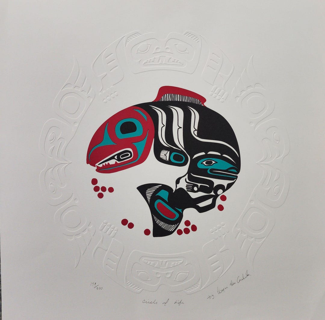 Original First Nations "circle of Life" Contemporary Haida Pacific West ...
