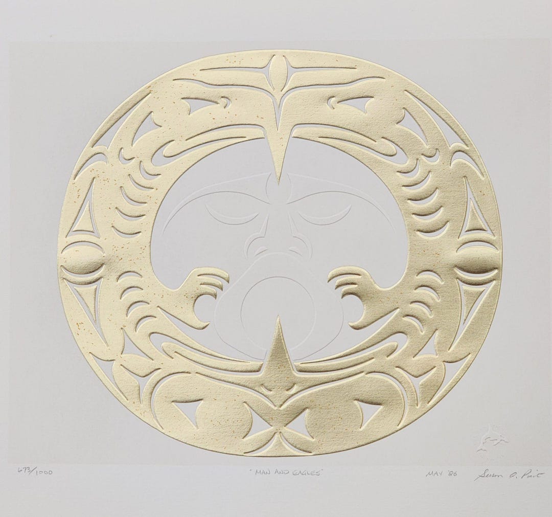 Original First Nations "man and Eagles" Contemporary Haida Pacific West ...