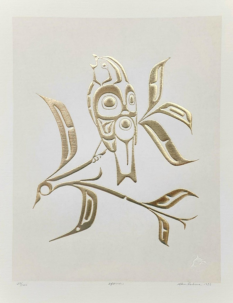 Original First Nations "sparrow" Contemporary Haida Pacific West Coast ...