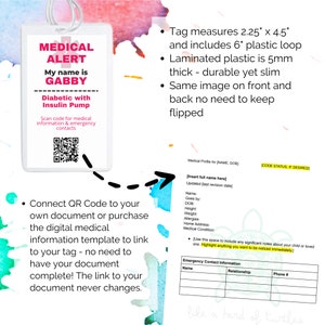 Custom Medical Alert Tag, Personalized Medical ID Tag, Car Seat Tag ...