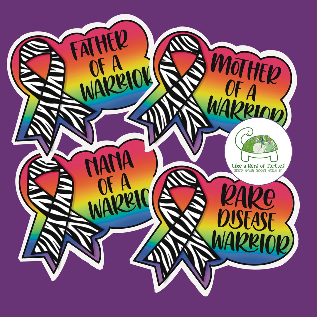 Rare Disease Sticker, Rare Disease Awareness, Zebra Ribbon Sticker ...