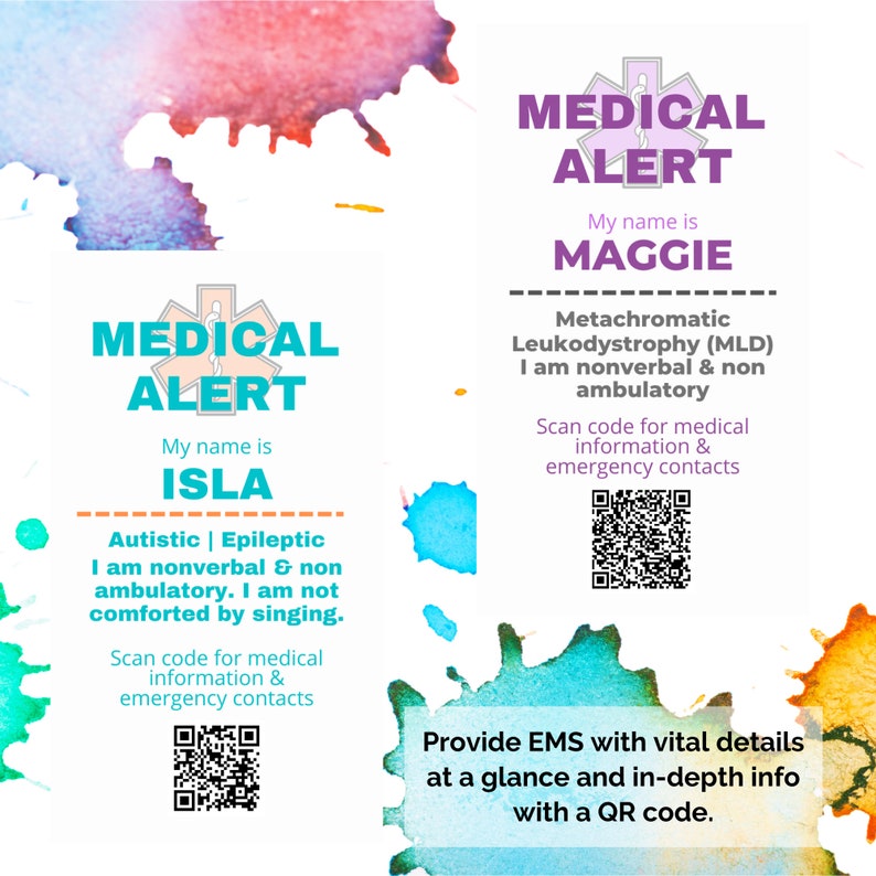 Custom Medical Alert Tag, Personalized Medical ID Tag, Car Seat Tag ...
