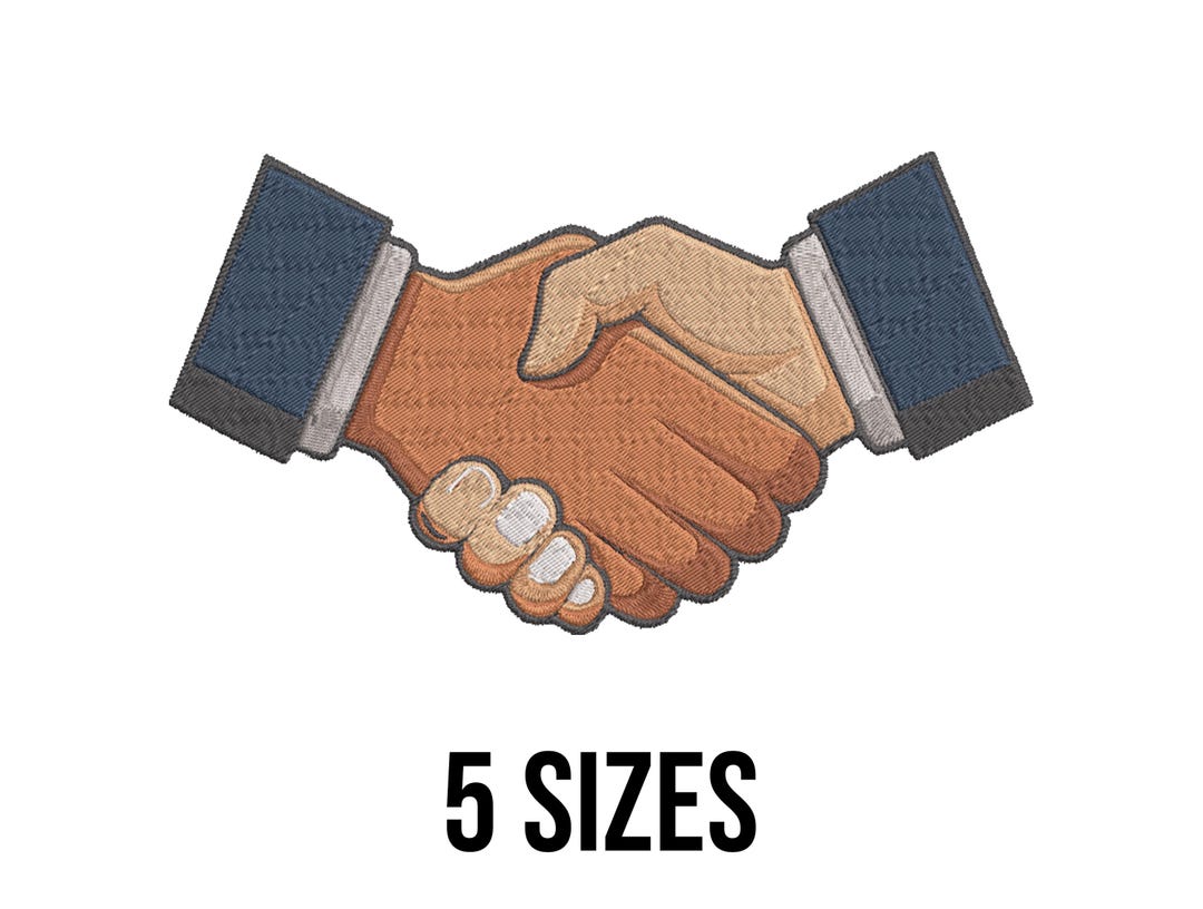 Shaking Hands Embroidery Design - Handshake Embroidery Files - Clasped ...
