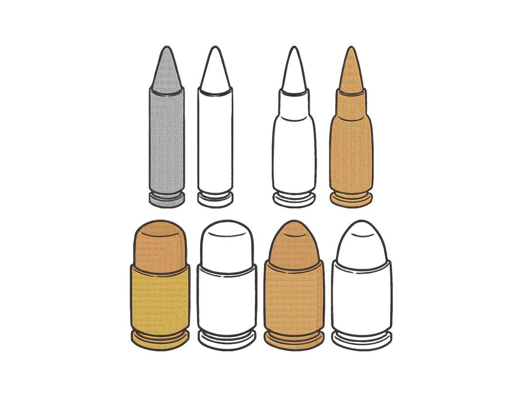 Bullets Bundle Embroidery Design - Shell Design Files - Mini Bullets ...