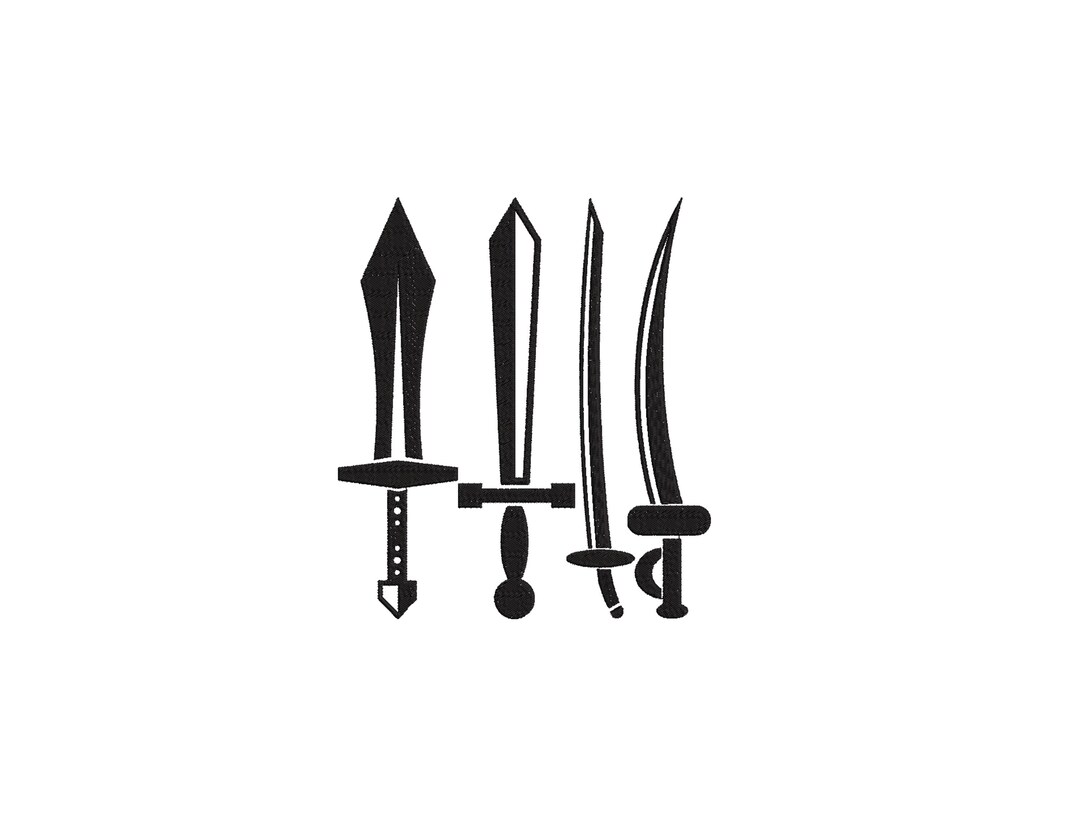 Swords Silhouette Bundle Embroidery Designs -knight Swords Design Files ...