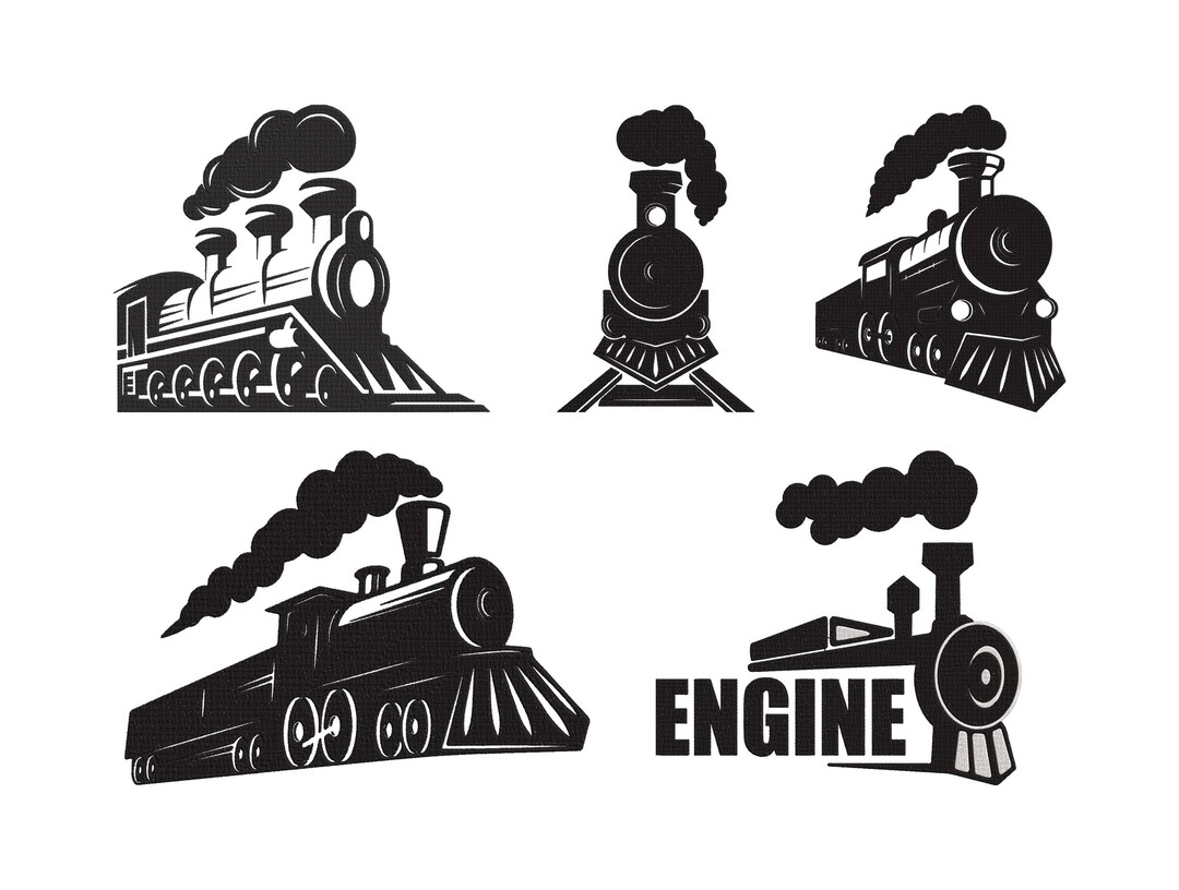Locomotive Engine Embroidery Design, Railway Embroidery, Train Engine ...