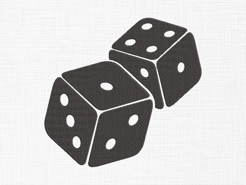 Dice Embroidery Design - Rolling Dice Design File - Feeling Lucky for ...