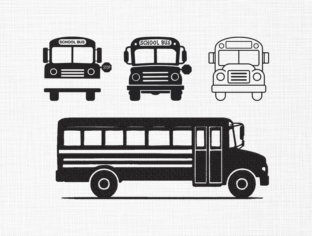 School Bus Embroidery Design, Bus Machine Embroidery Design, Back to ...