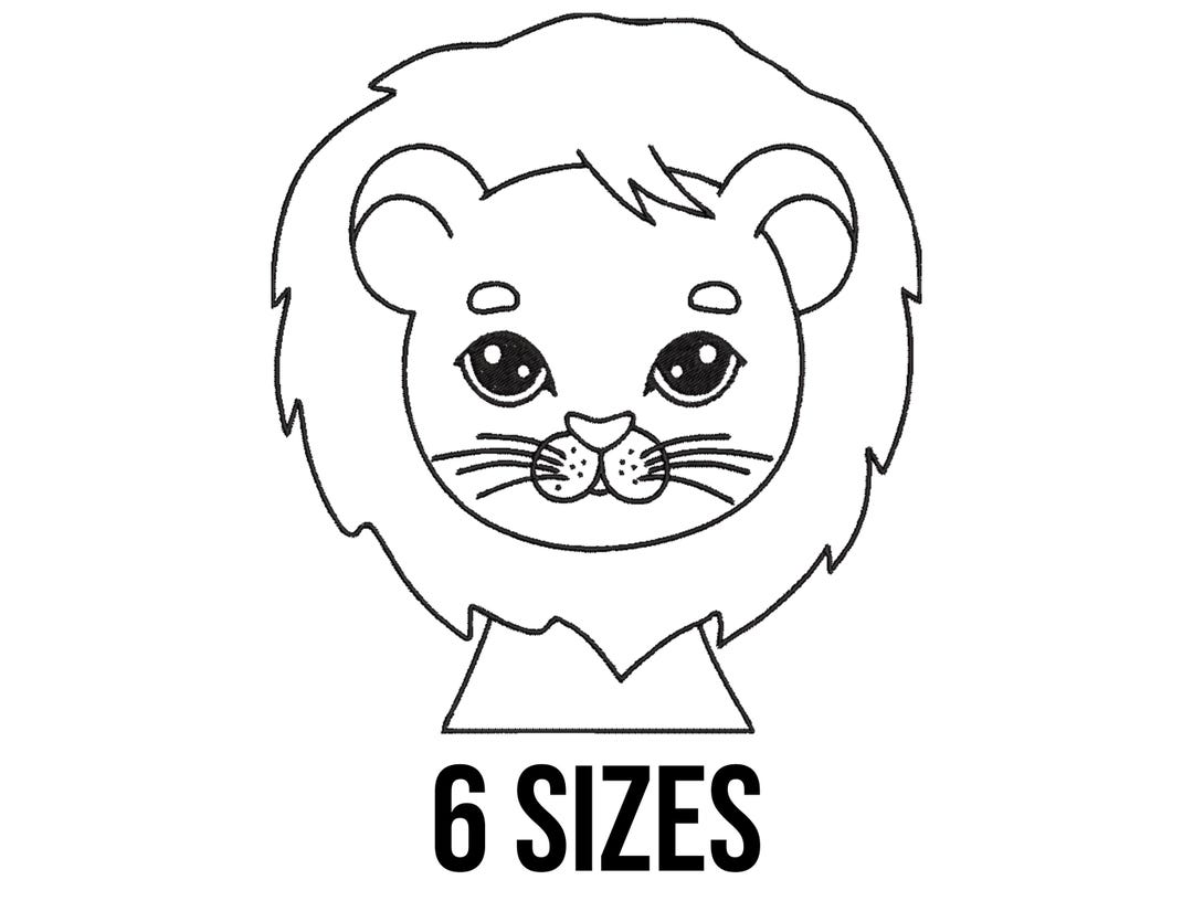 Cute Baby Lion Embroidery Design - Lion Embroidery - Wild Animals ...